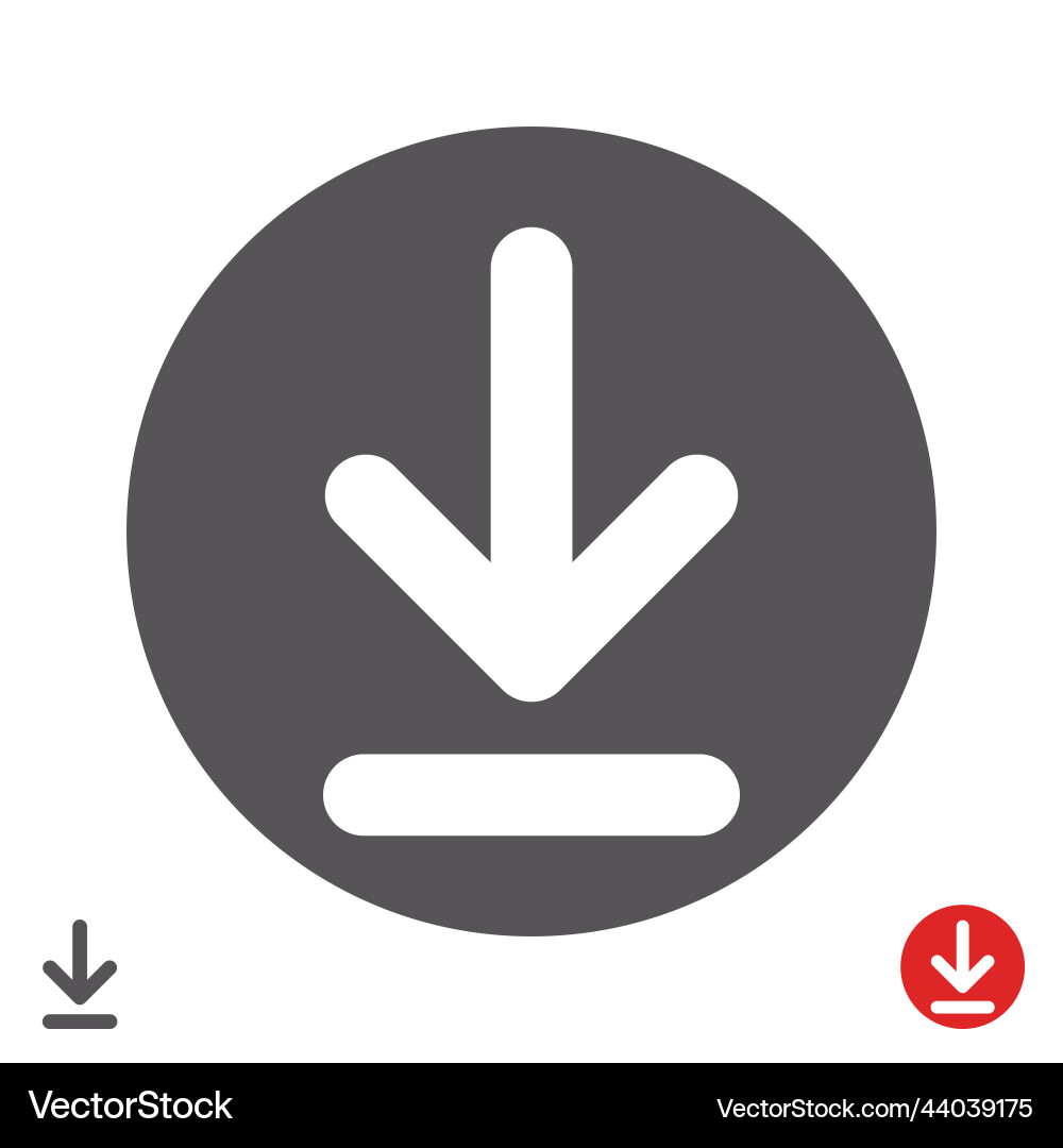 Simple download button icon for web Royalty Free Vector