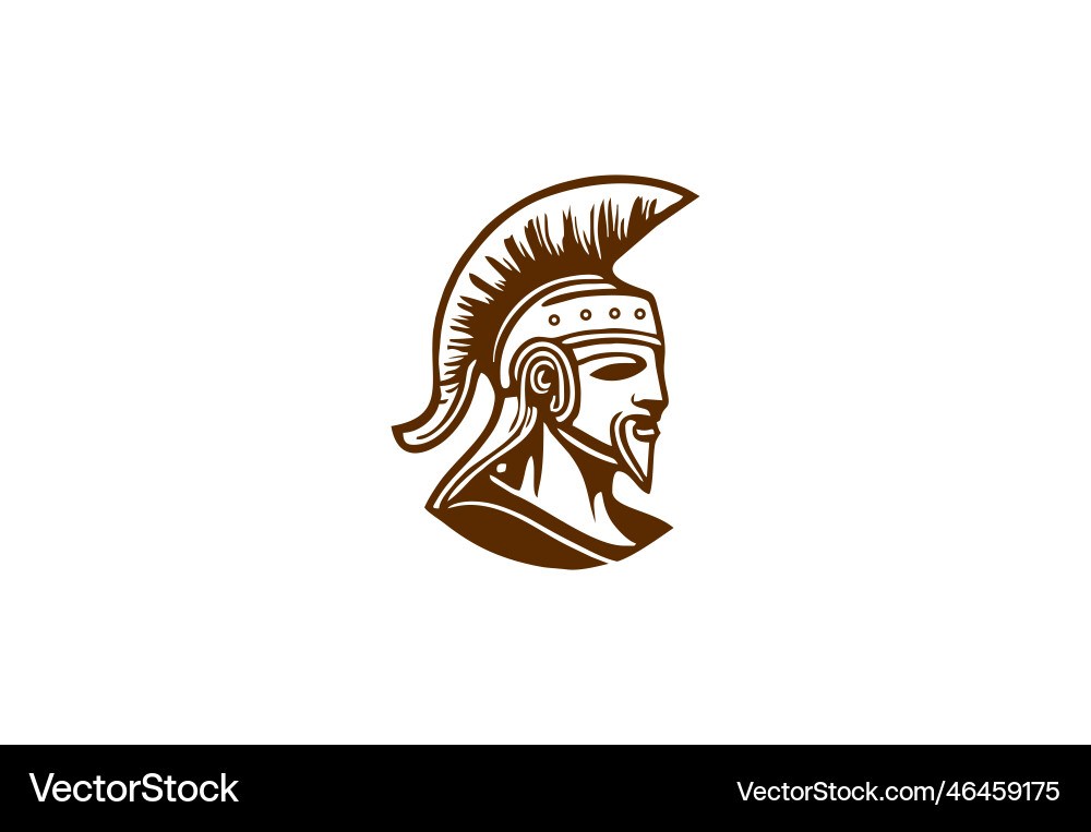 Spartan roman soldier logo Royalty Free Vector Image