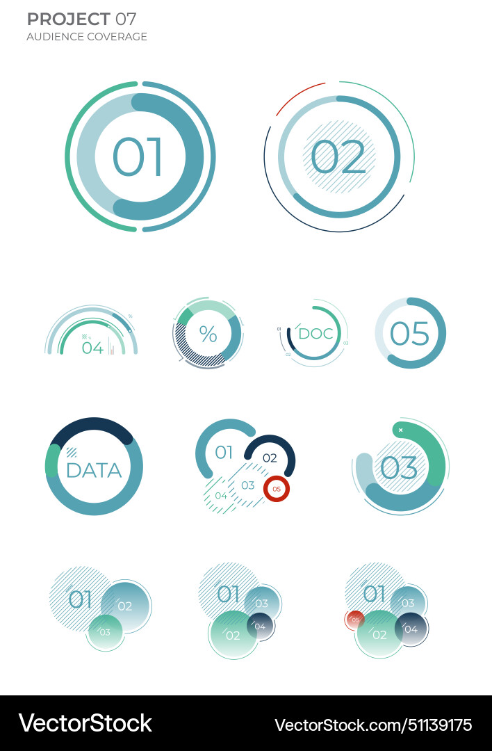 Visual charts finance elements commercial Vector Image