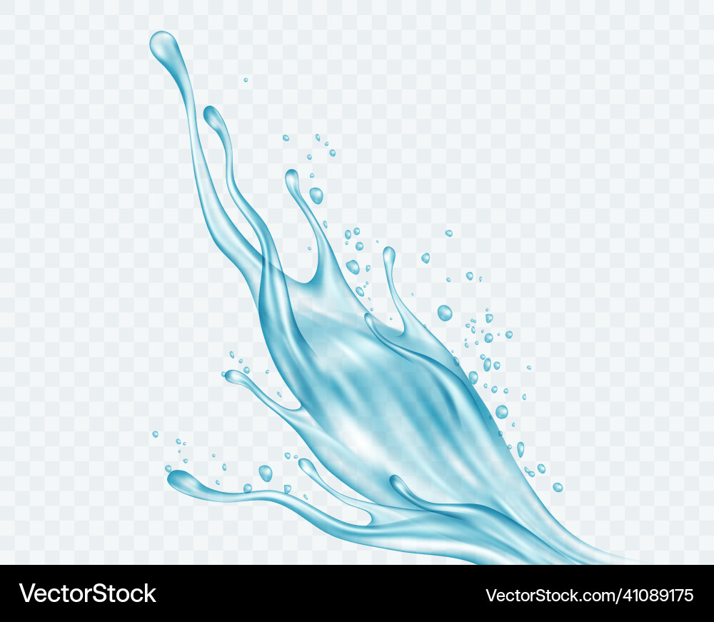 Water splash realistic transparent isolated Vector Image