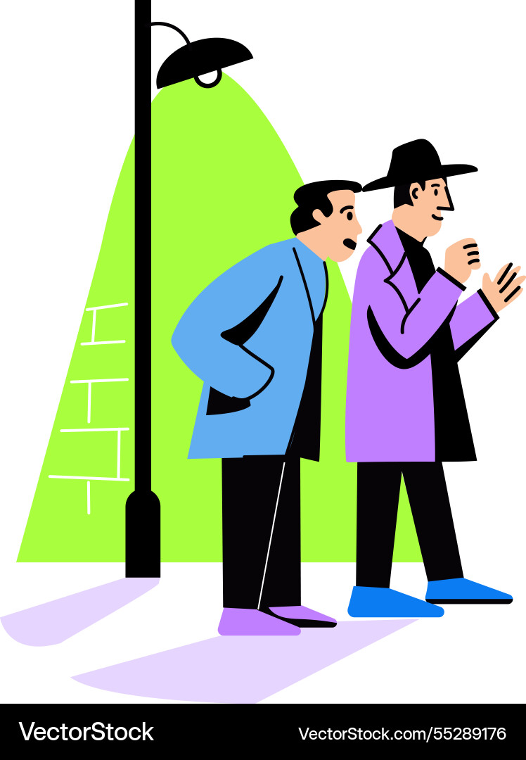 Detective torch in flat a illust Royalty Free Vector Image