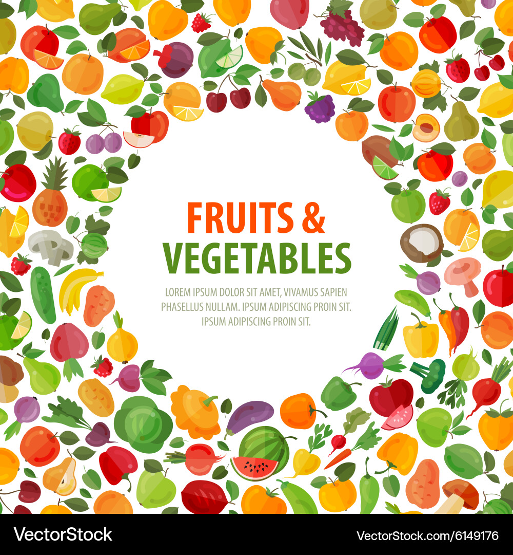 Food logo design template fruits Royalty Free Vector Image
