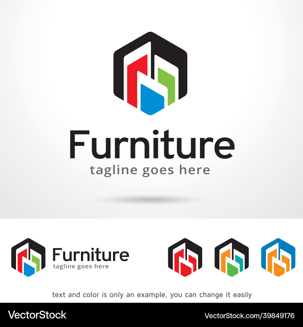 Furniture logo template design Royalty Free Vector Image
