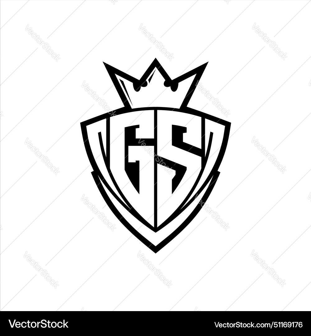 Gs letter logo with sharp triangle shield shape Vector Image