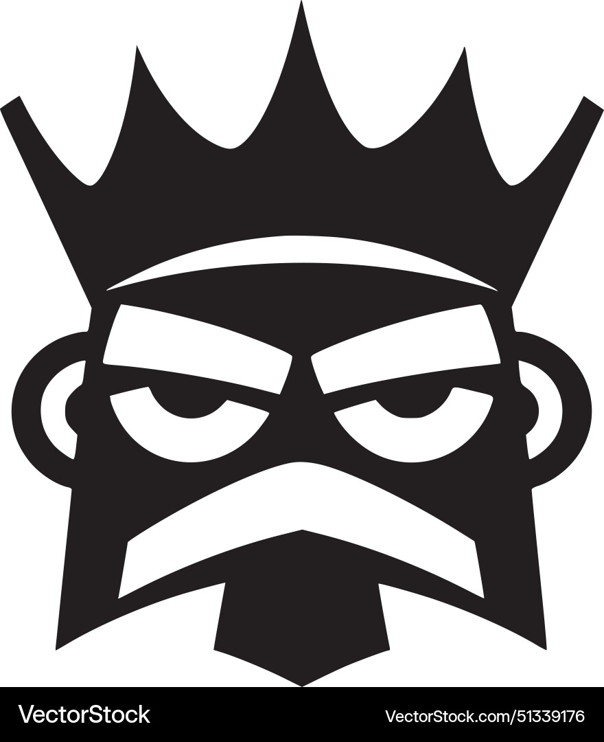 King - black and white Royalty Free Vector Image