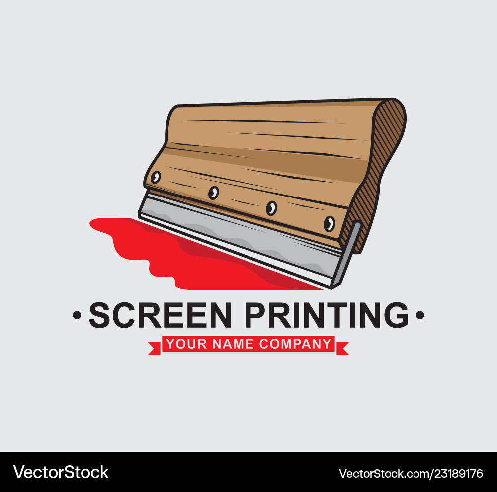Logo screen printing squeegee design Royalty Free Vector