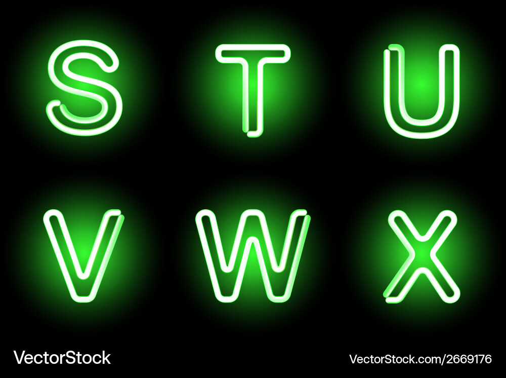 Neon alphabet Royalty Free Vector Image - VectorStock