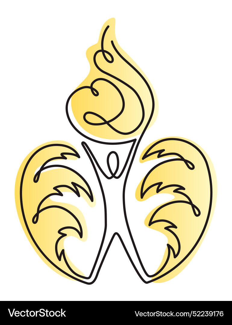 One line eco world single drawing Royalty Free Vector Image