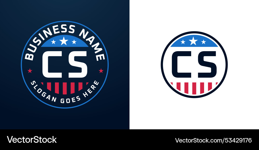 Patriotic cs logo design letter cs logo with Vector Image