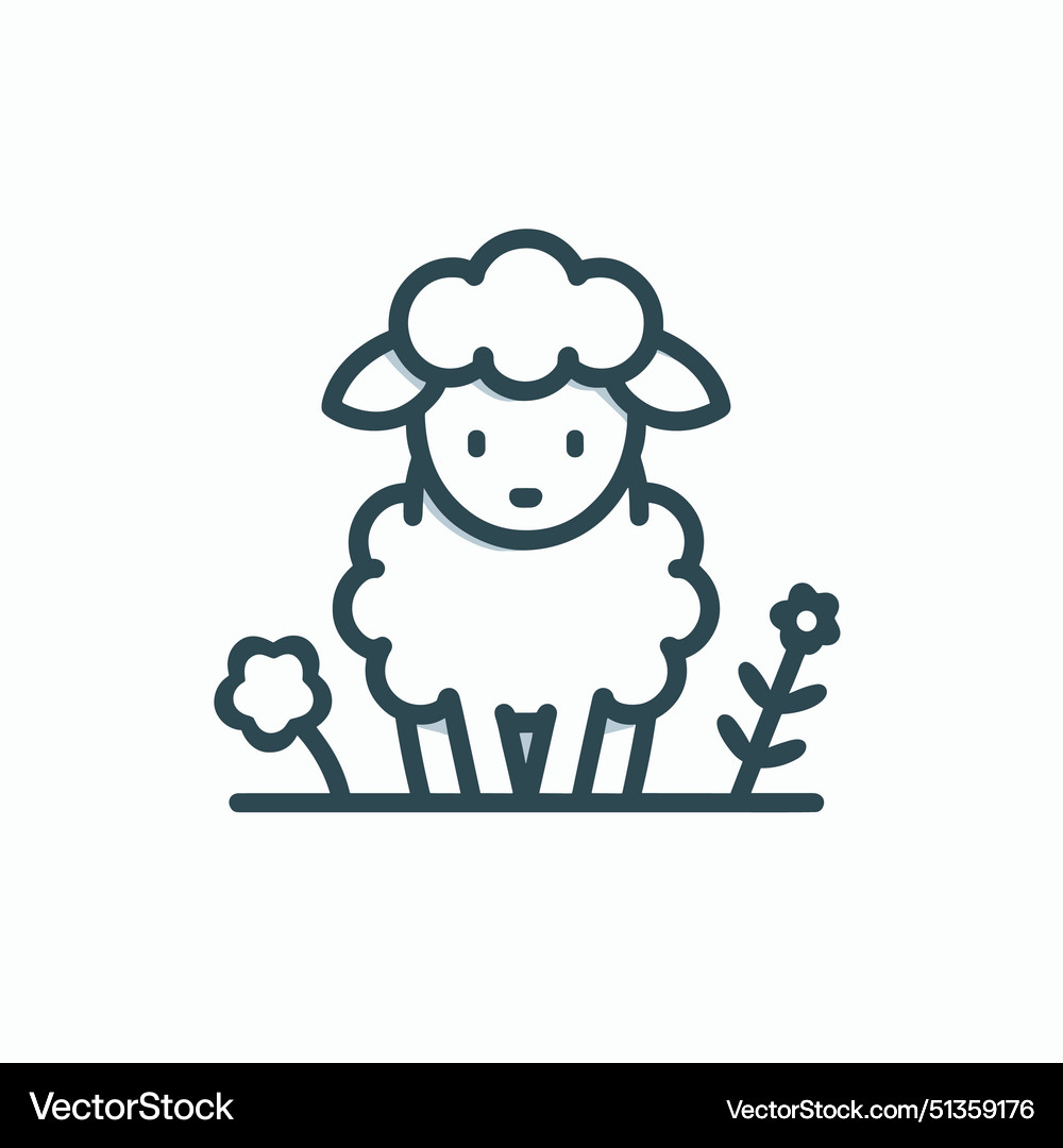 Simple sheep doodle Royalty Free Vector Image - VectorStock