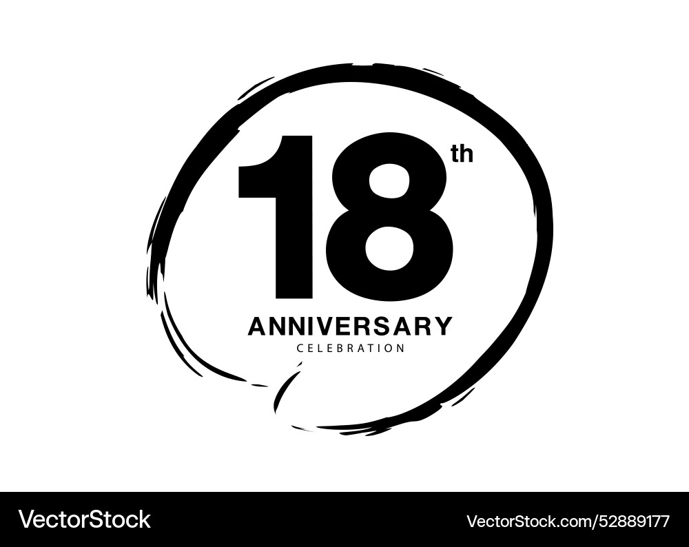 18 years anniversary celebration logo Royalty Free Vector