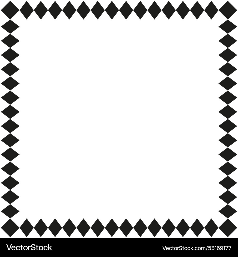 Abstract diamond border geometric square frame Vector Image