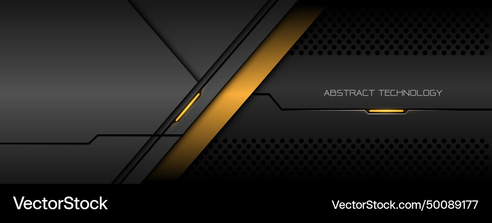 Abstract grey metallic yellow light power Vector Image