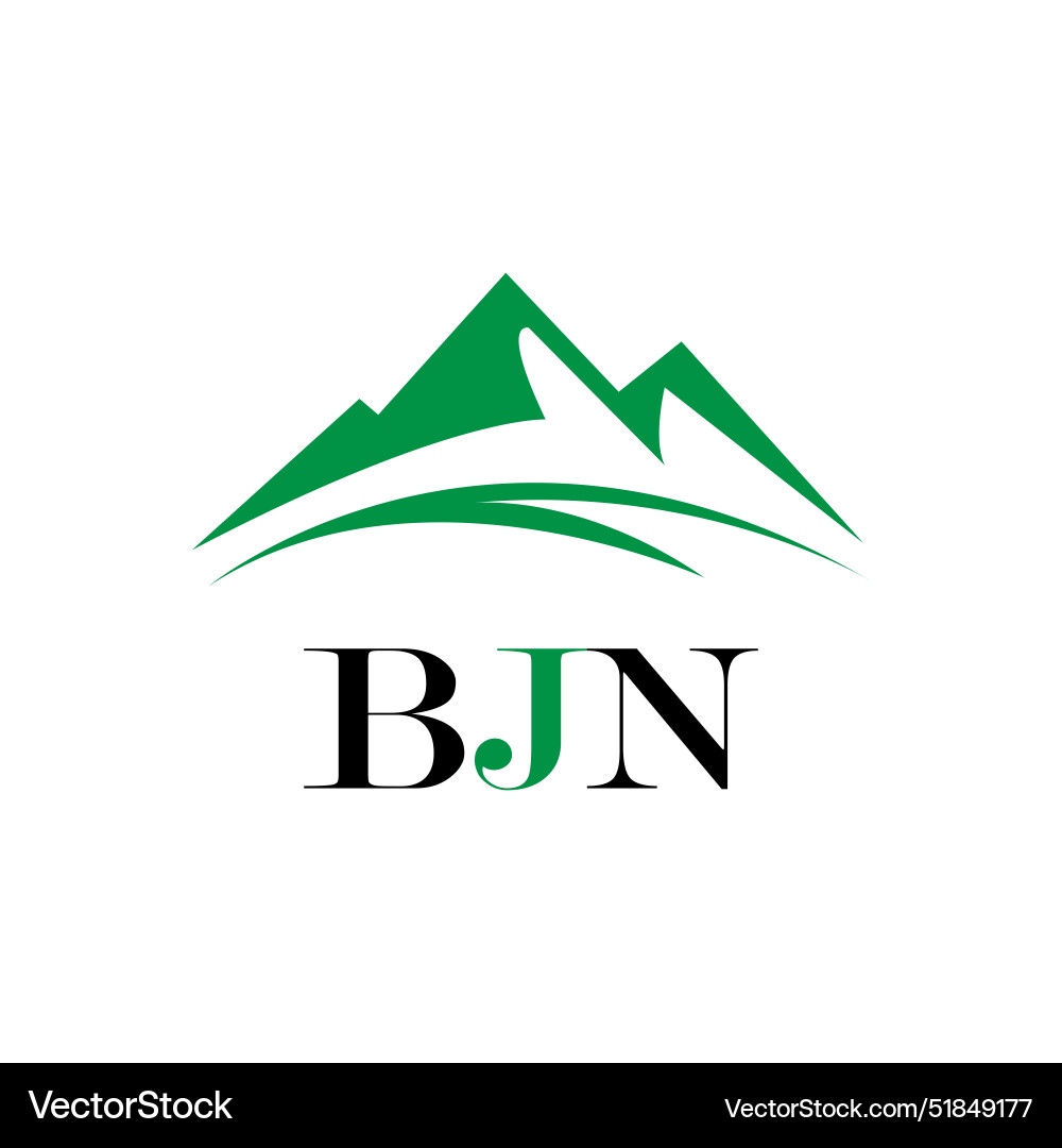 Bjn letter logo design on white background Vector Image