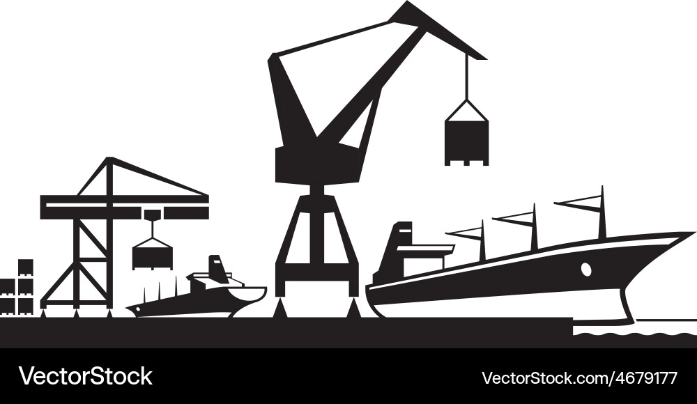 Cargo terminal port Royalty Free Vector Image - VectorStock