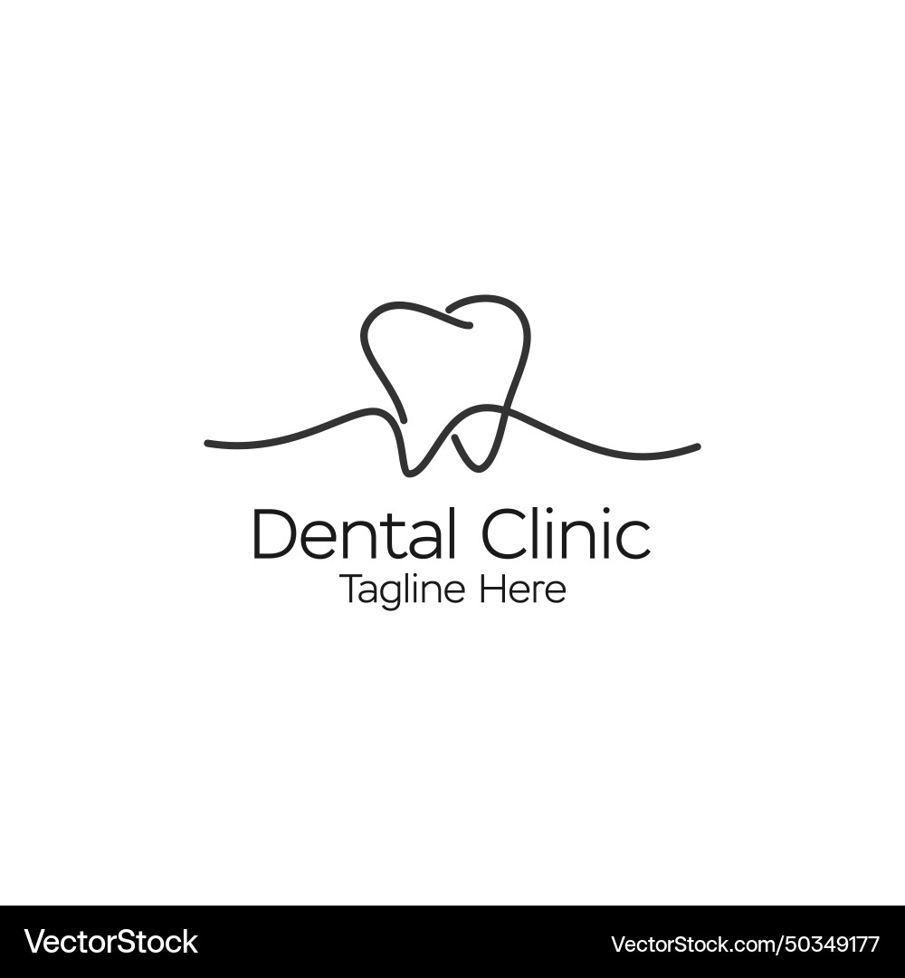 Creative and elegant of line art tooth Royalty Free Vector