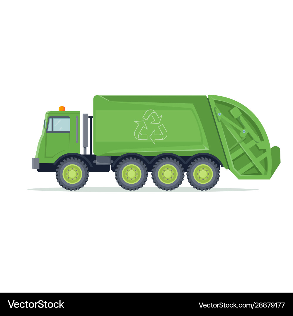Garbage truck trash waste and rubbish Royalty Free Vector
