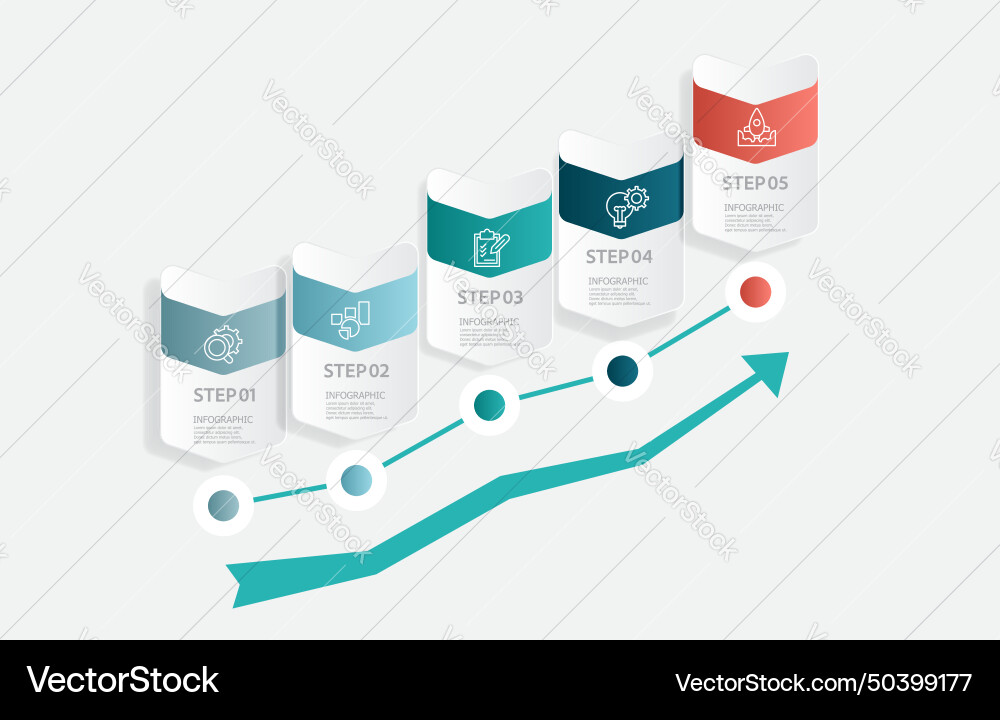 Infographics timeline element business data steps Vector Image