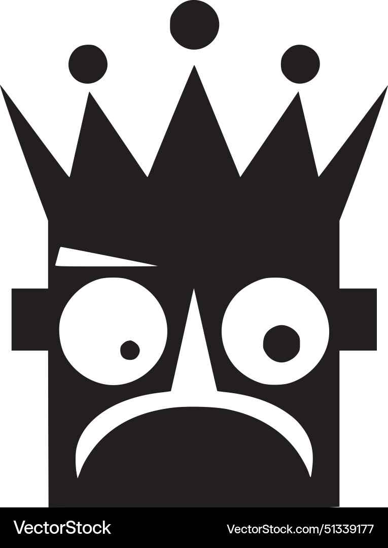 King - black and white Royalty Free Vector Image