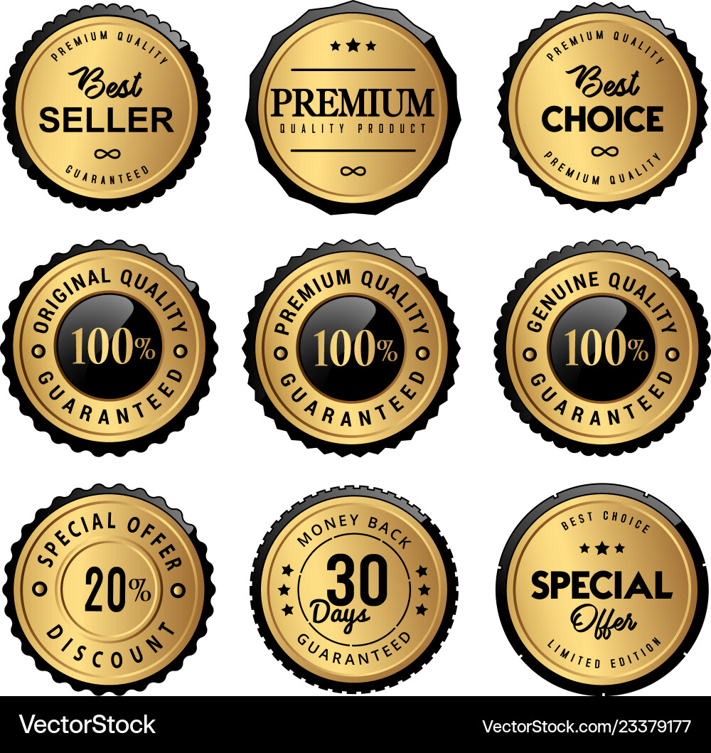 Luxury Quality Seal Labels Royalty Free Vector Image
