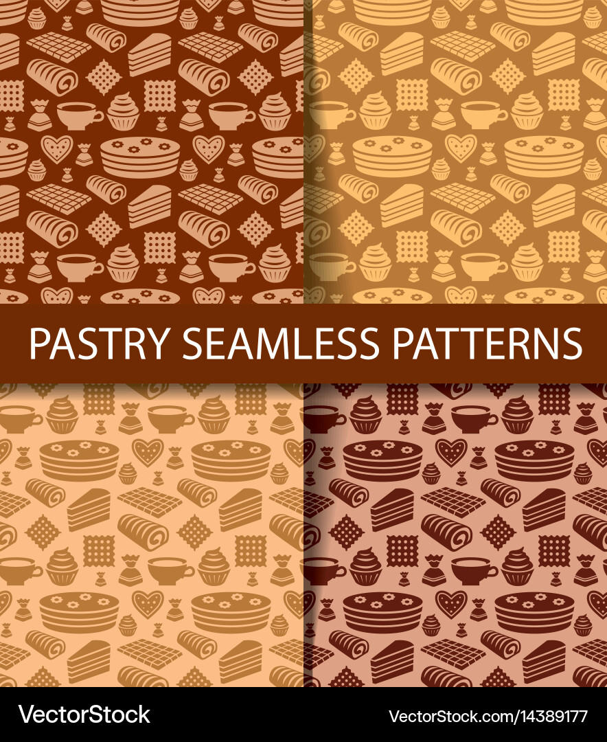 Patterns of pastry Royalty Free Vector Image - VectorStock