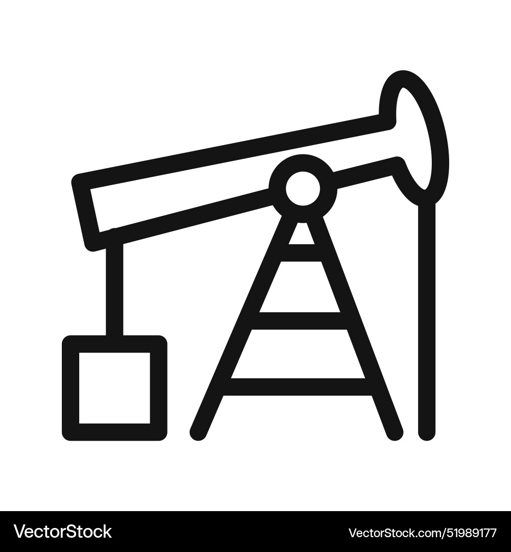 Pumpjack icon mark in filled style Royalty Free Vector Image