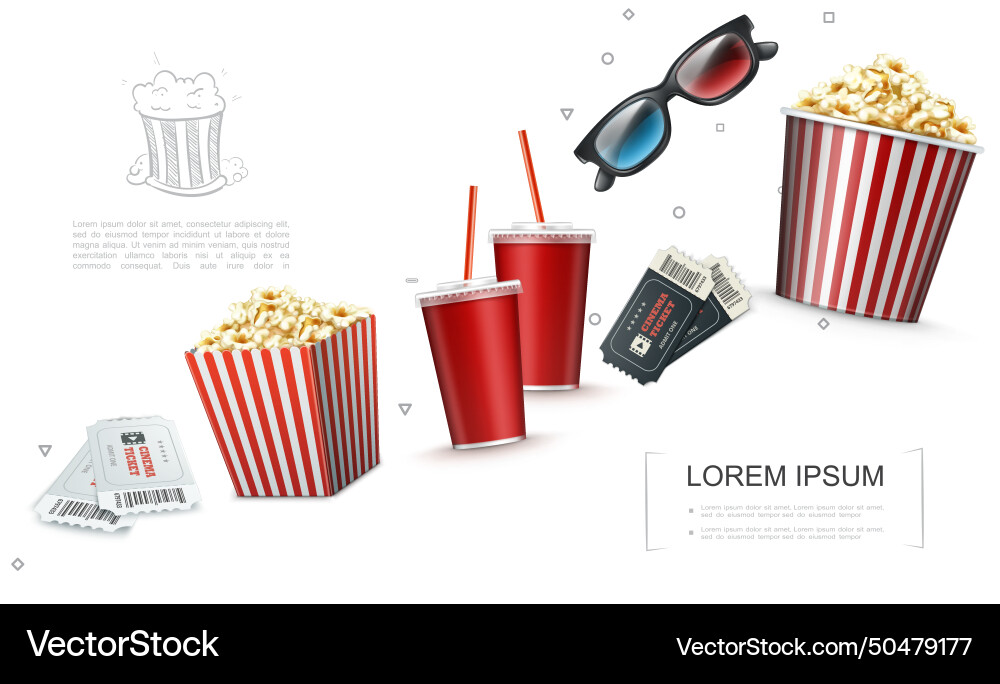 Realistic cinema elements template Royalty Free Vector Image