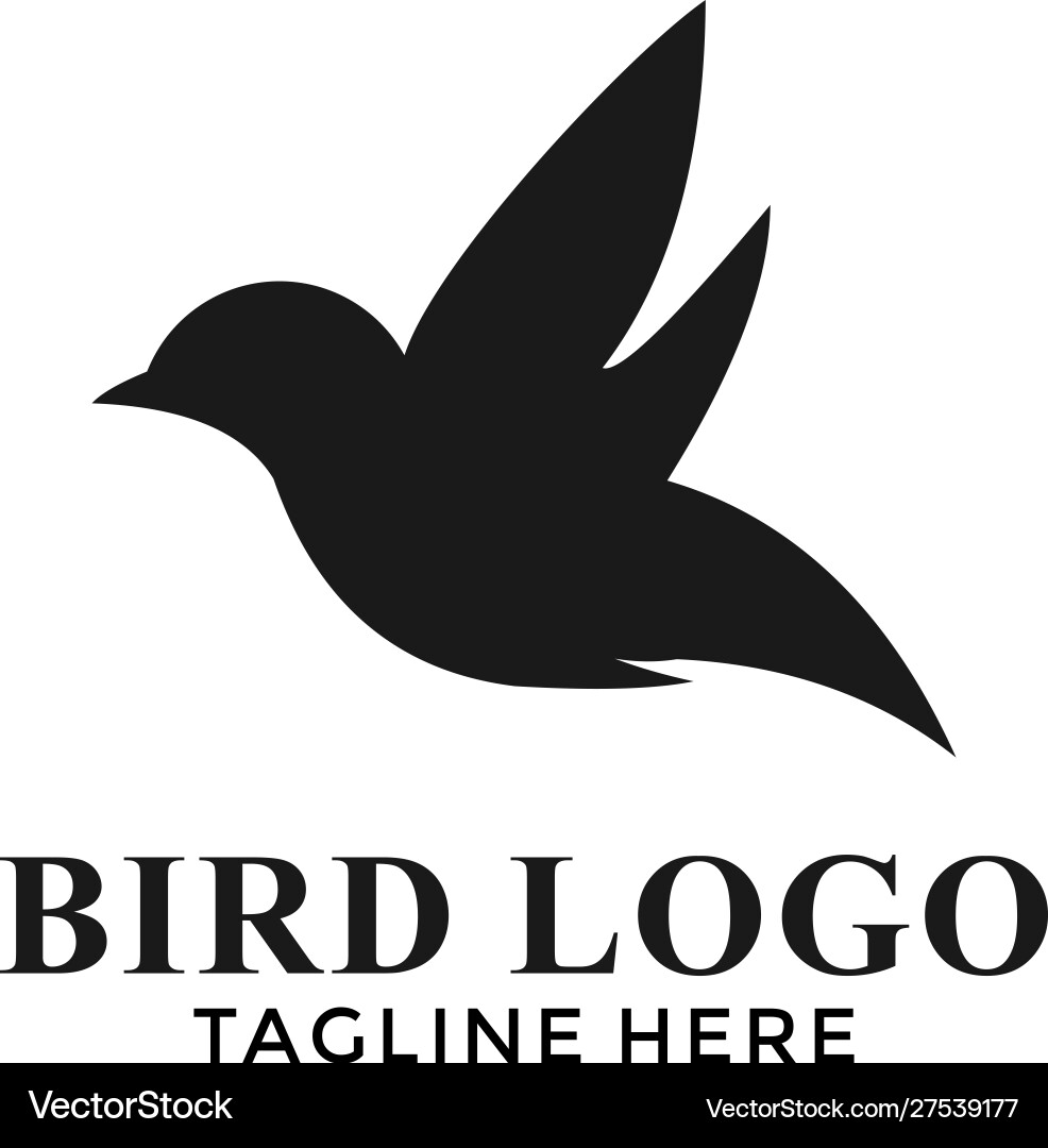 Simple bird logo design Royalty Free Vector Image