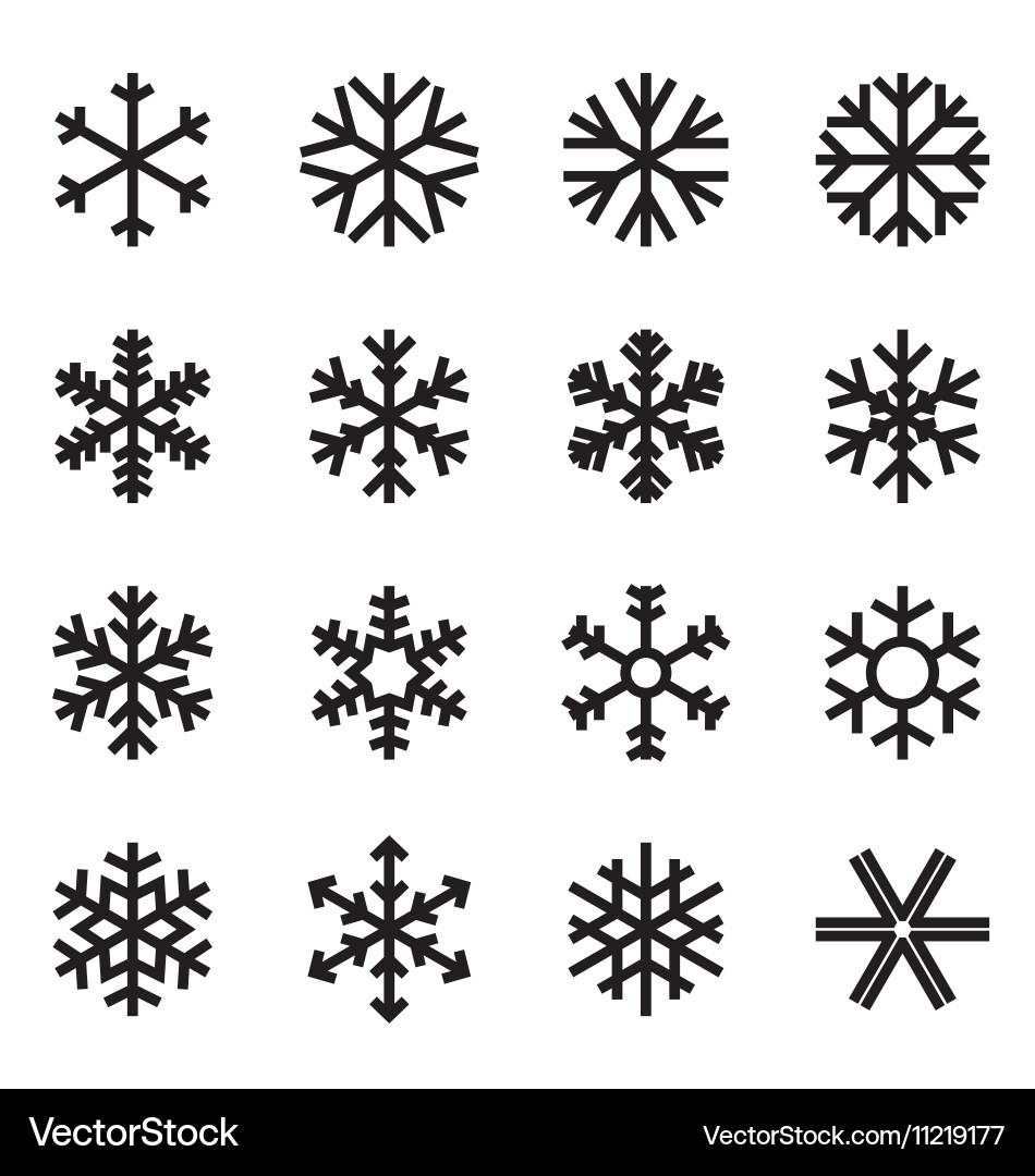 Simple snowflake icons Royalty Free Vector Image