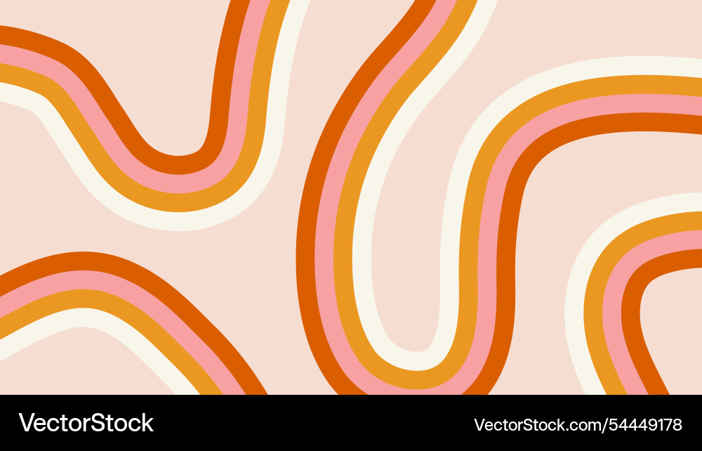 Abstract pastel groovy background curve rainbow Vector Image