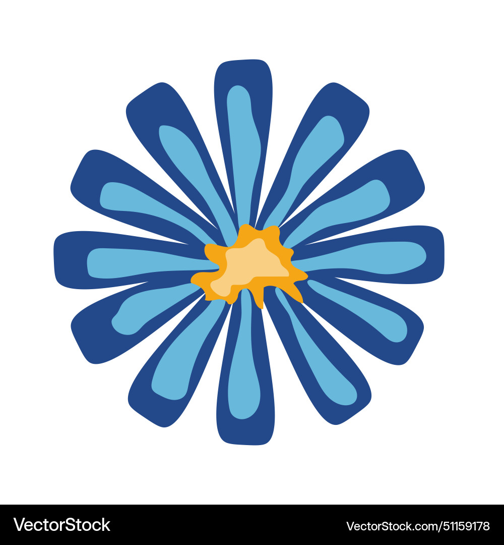 Blue flower design template Royalty Free Vector Image