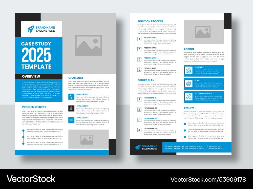Case study flyer template design Royalty Free Vector Image