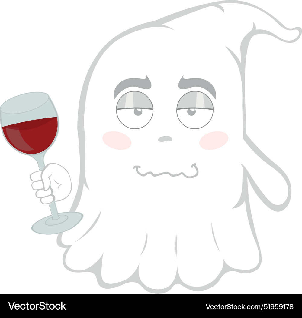 Drunk ghost wine glass Royalty Free Vector Image