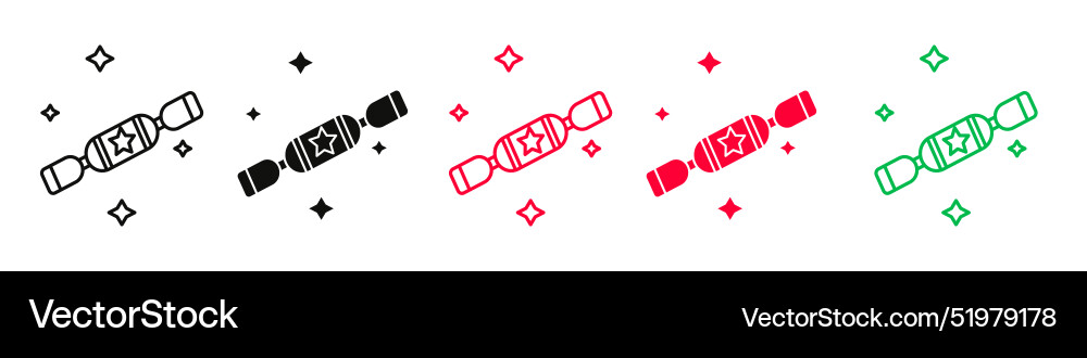 Festive christmas cracker icons signifying Vector Image