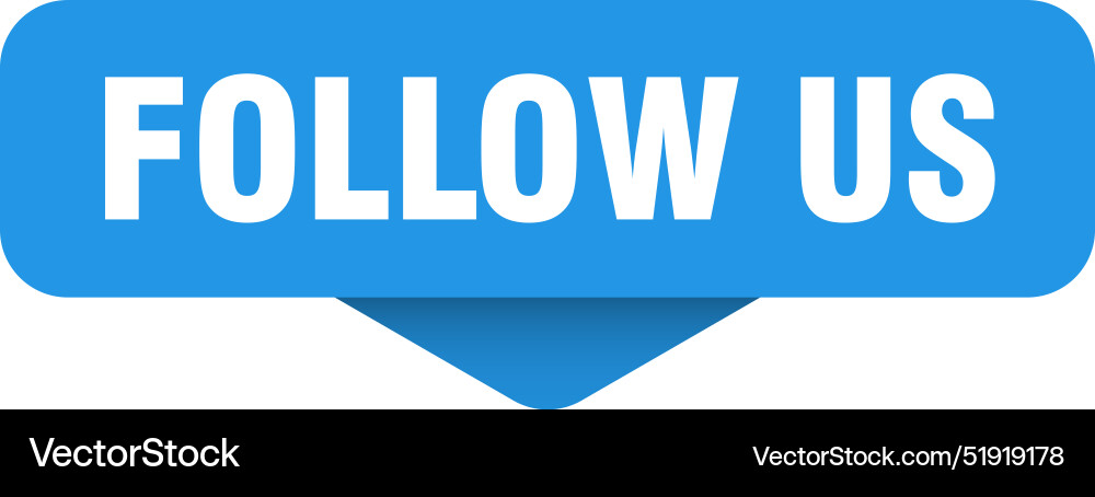 Follow us sticker sign on transparent Royalty Free Vector