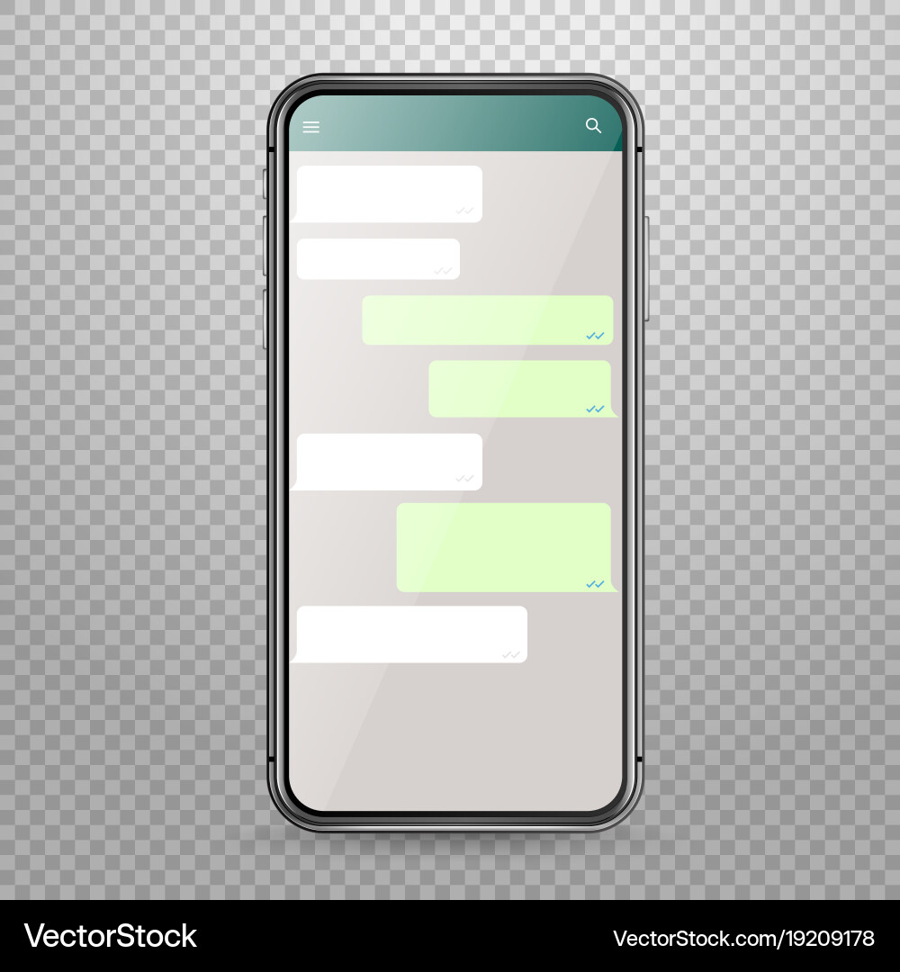 Modern smartphone mockup with messenger Royalty Free Vector