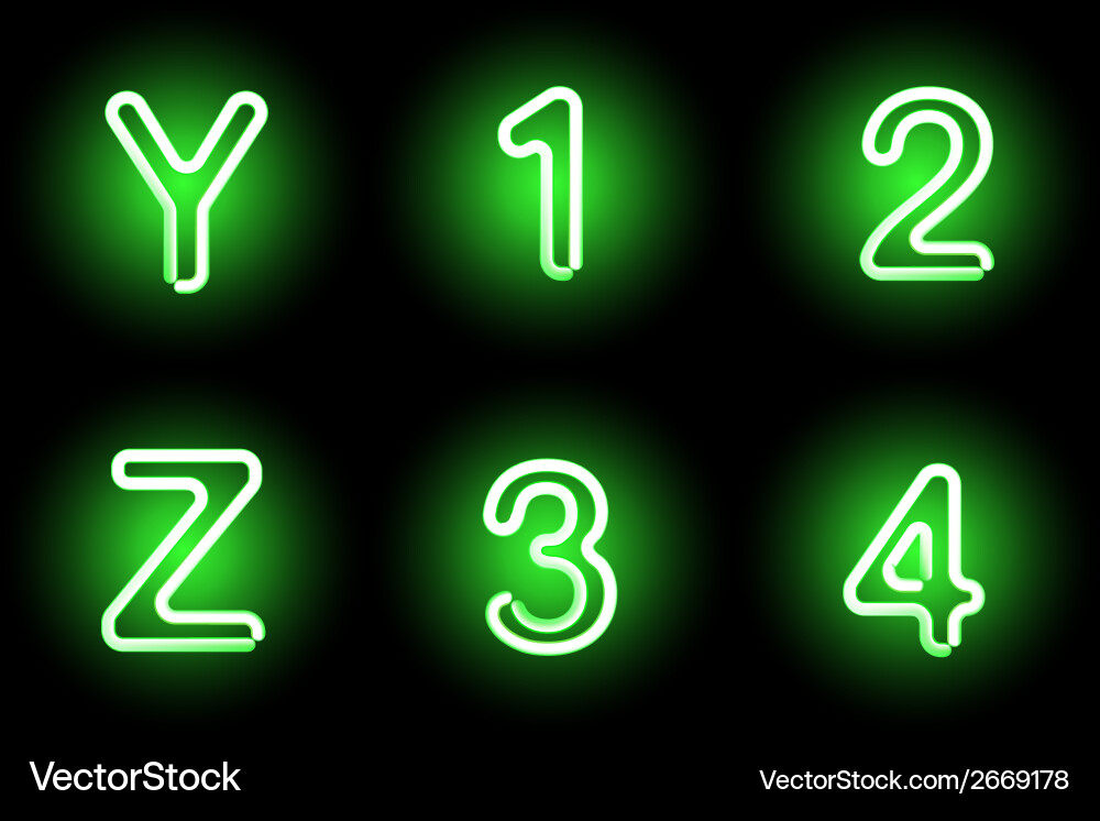 Neon alphabet Royalty Free Vector Image - VectorStock