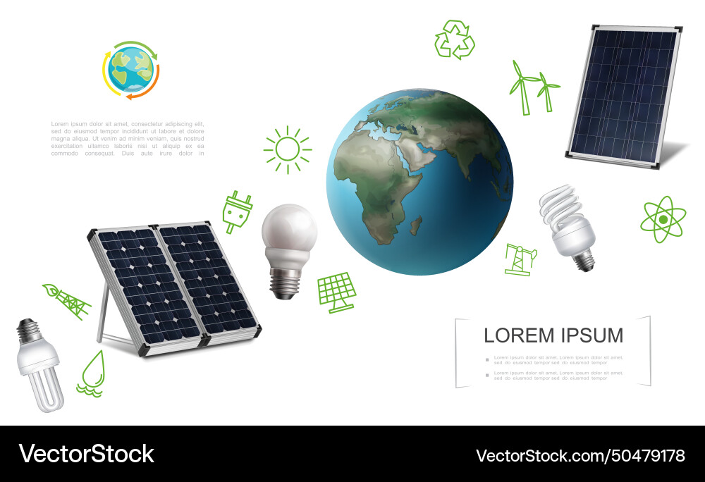 Realistic save energy template Royalty Free Vector Image