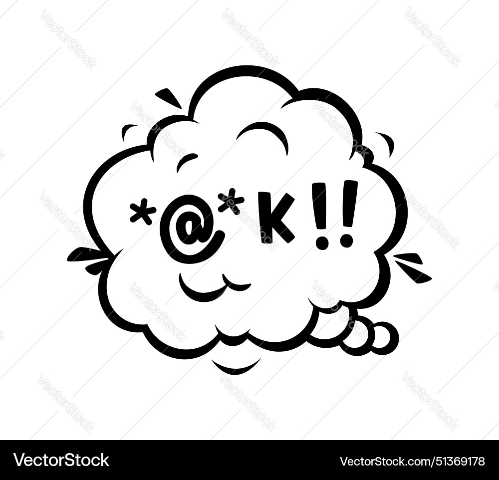 Swear speech bubble cartoon comic expletive curse Vector Image