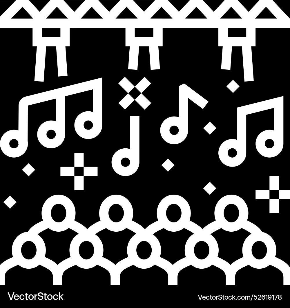 Underground party rave retro glyph icon Royalty Free Vector