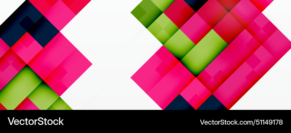 Vibrant pink and green geometric pattern on white Vector Image