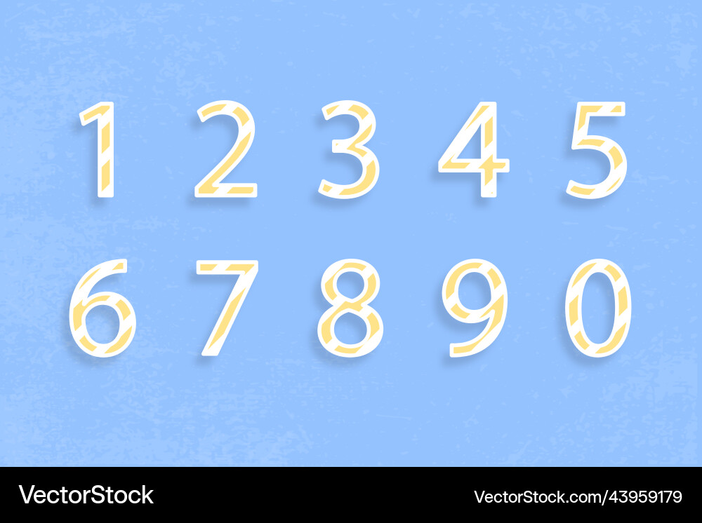 123 set typography for kids Royalty Free Vector Image