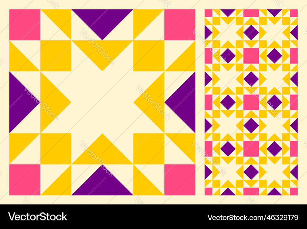 Geometric Star Tile Pattern Royalty Free Vector Image