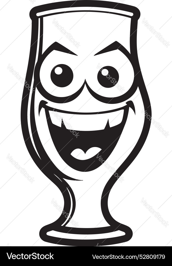 Grinning goodness logo design for smile glass Vector Image