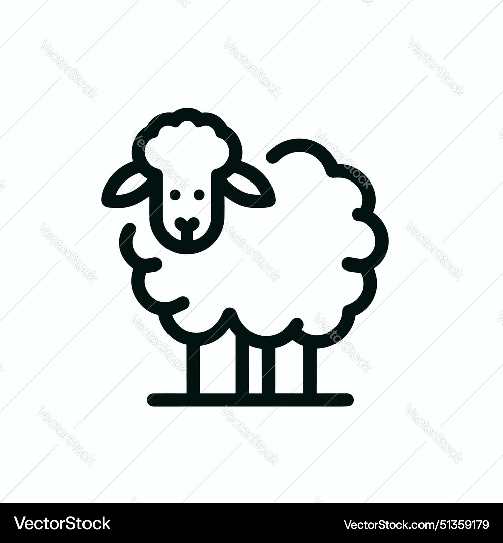 Simple flat sheep doodle Royalty Free Vector Image