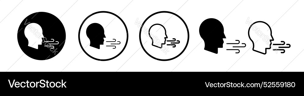 Breath icon set on white background Royalty Free Vector