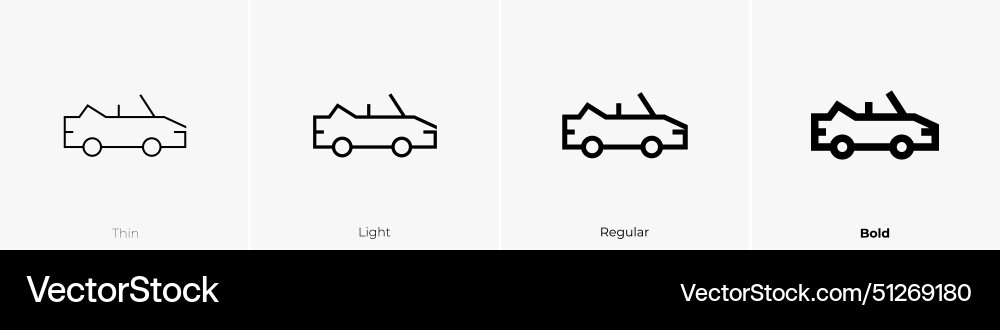 Convertible icon thin light regular and bold Vector Image