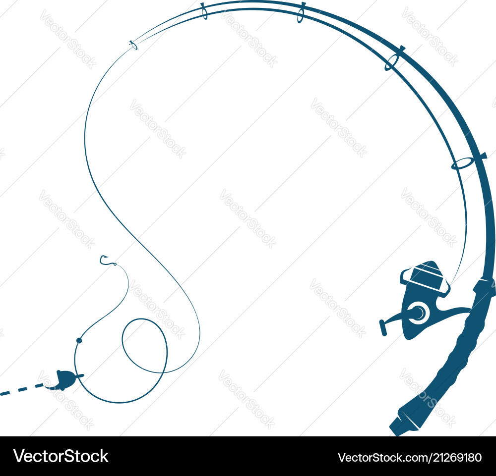 Fishing rod silhouette Royalty Free Vector Image