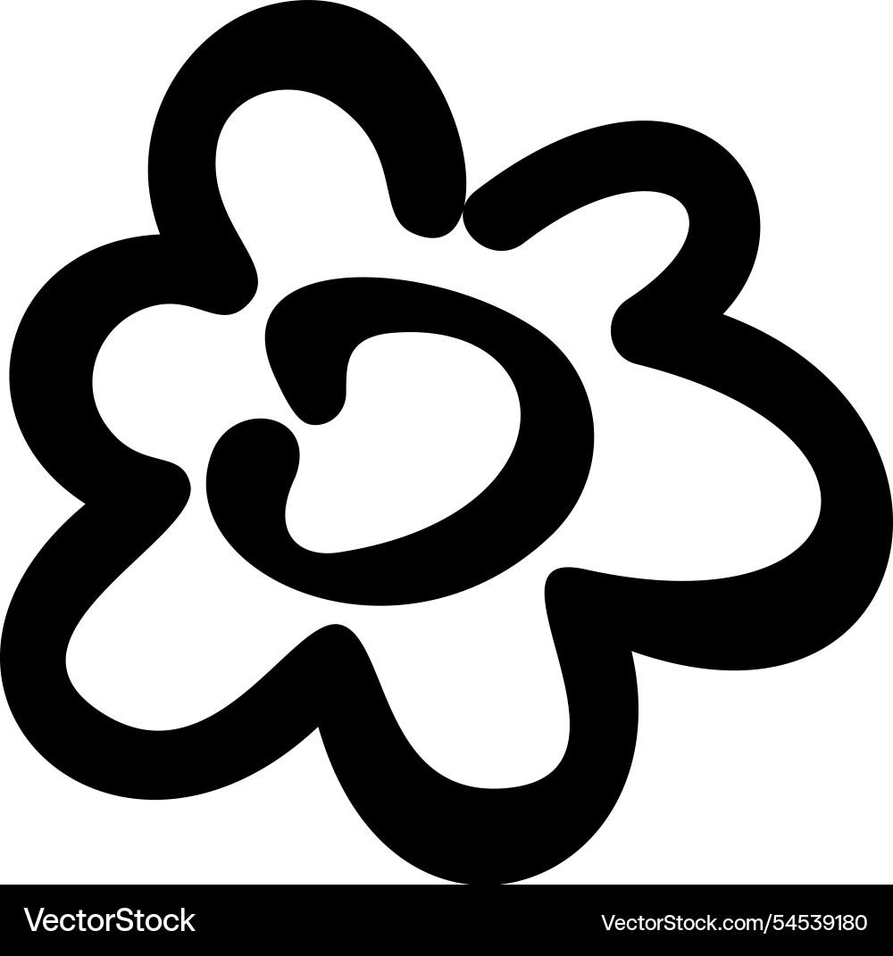 Flower bud doodle minimalism style Royalty Free Vector Image