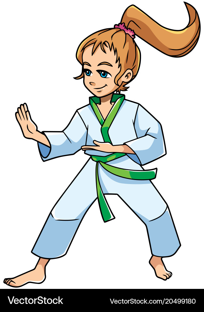 Karate stance girl Royalty Free Vector Image - VectorStock